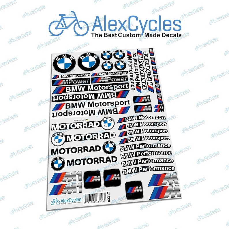 Premium BMW M Sport Motorrad Motorsport BMW Perfomance Laminated Decals ...