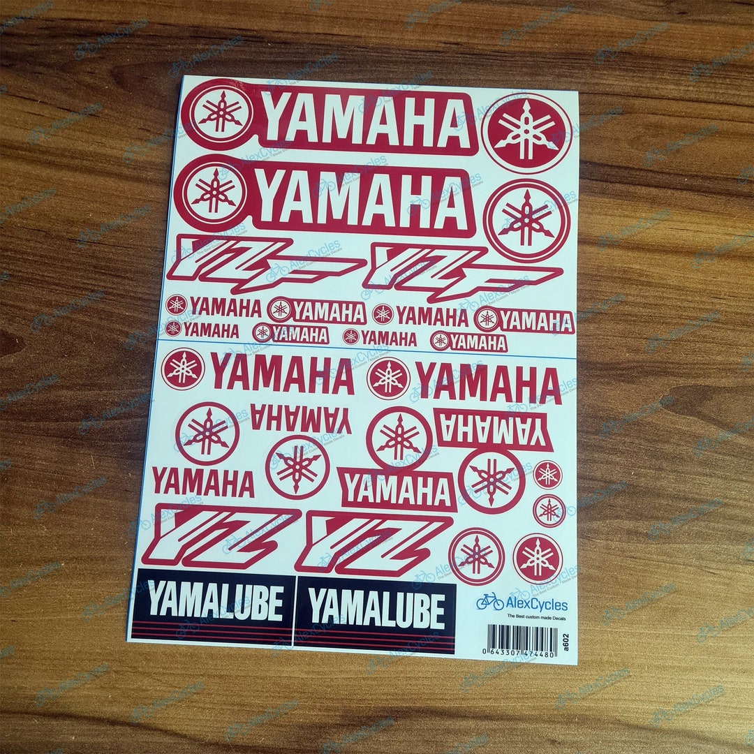 Yamaha Red Factory Racing Motorbike Motorcycle Laminated YZF YZ Decals ...