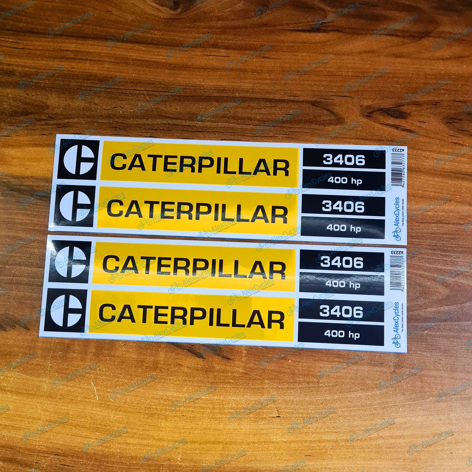 X4 CAT Caterpillar 3406 400 HP Engine Equipment Laminated Decals ...
