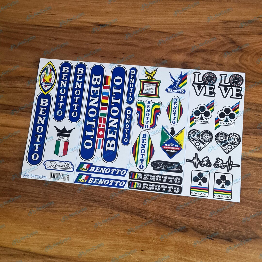 Benotto Italy Restoration Frame Fork Decals Stickers Set Campagnolo ...