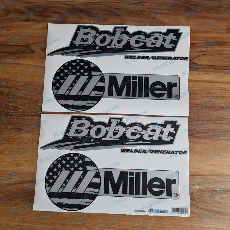 Bobcat Miller Welder Generator Patriotic USA Black Silver Flag ...