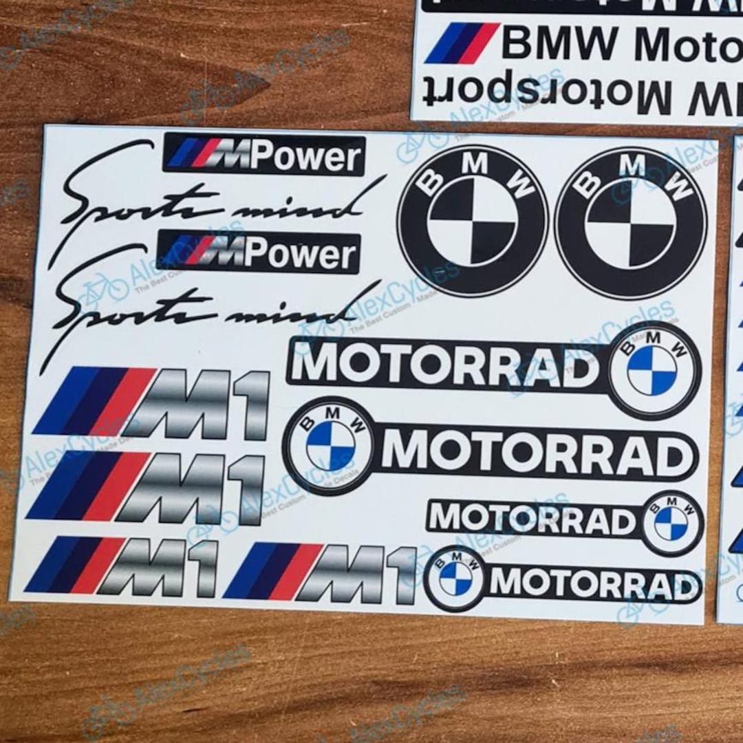 BMW M Sport Motorrad Motorsport Performance Laminated Decals Stickers ...