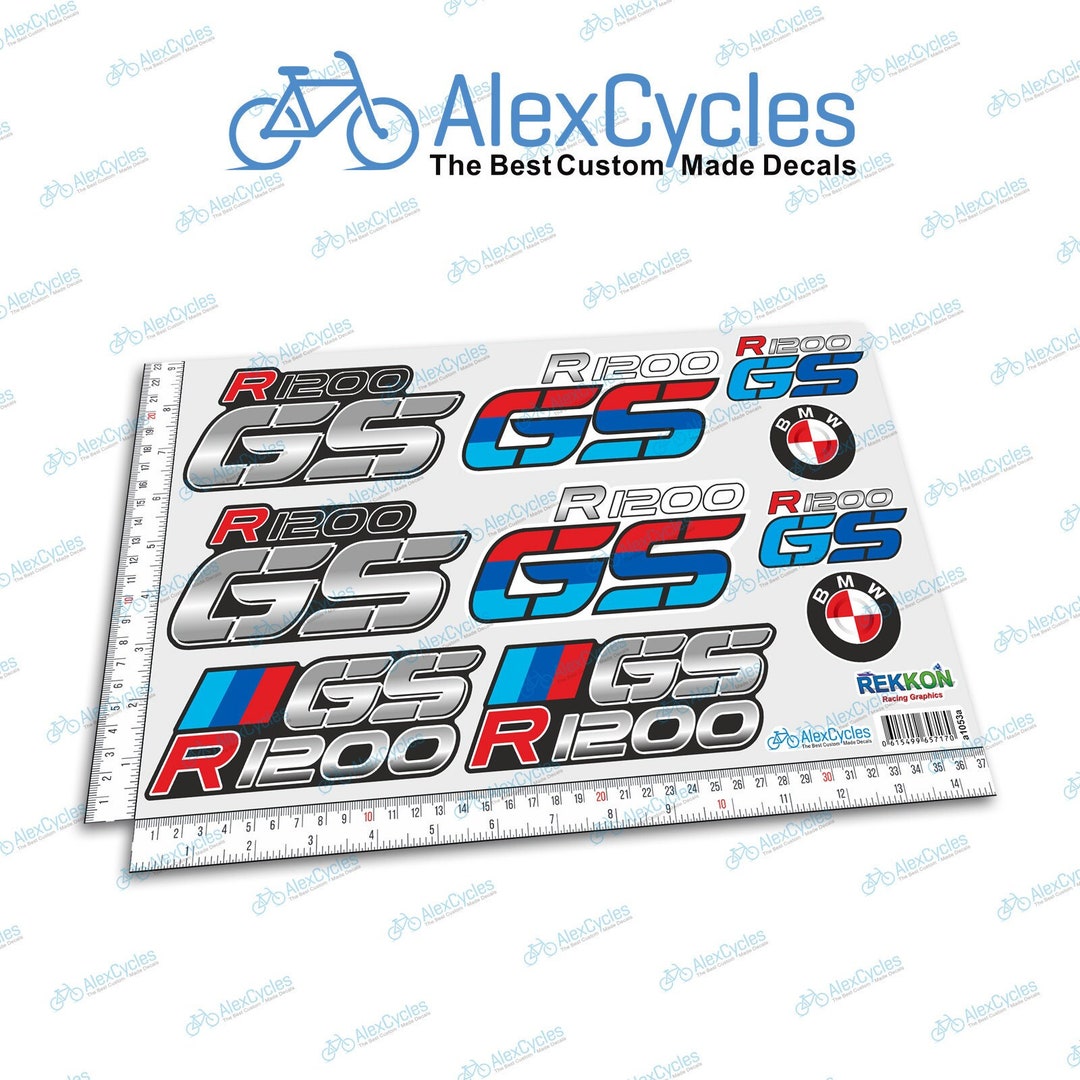 BMW R1200GS R1200 GS Grey Motorrad Motorsport Laminated Decals Stickers ...
