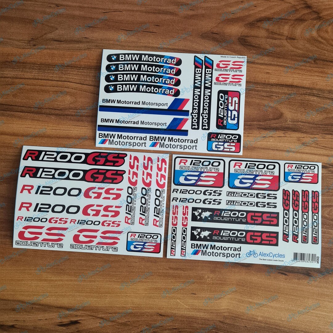 BMW R1200GS R1200 GS Adventure Motorrad Motorsport Laminated Decals ...