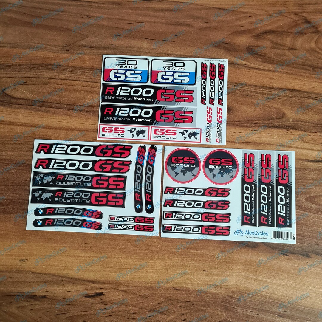 BMW R1200GS R1200 GS Motorrad Motorsport Laminated Decals Stickers Kit ...