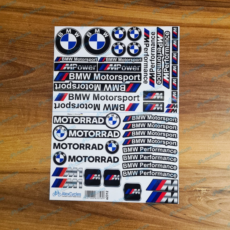 Premium BMW M Sport Motorrad Motorsport BMW Perfomance Laminated Decals ...