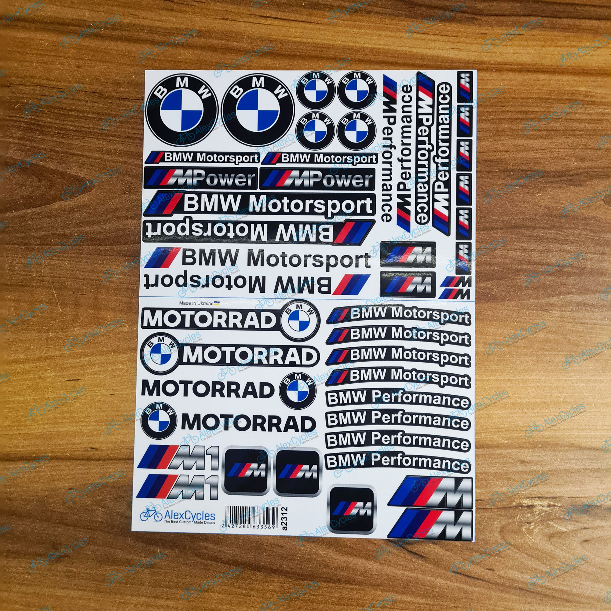 BMW M Sport Motorrad Motorsport BMW Perfomance Decals Stickers Kit - Etsy