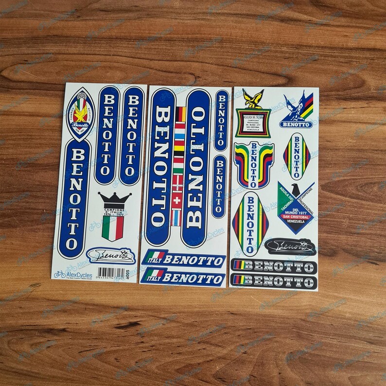 Restoration Benotto Italy Frame Fork Decals Stickers Set Campagnolo ...
