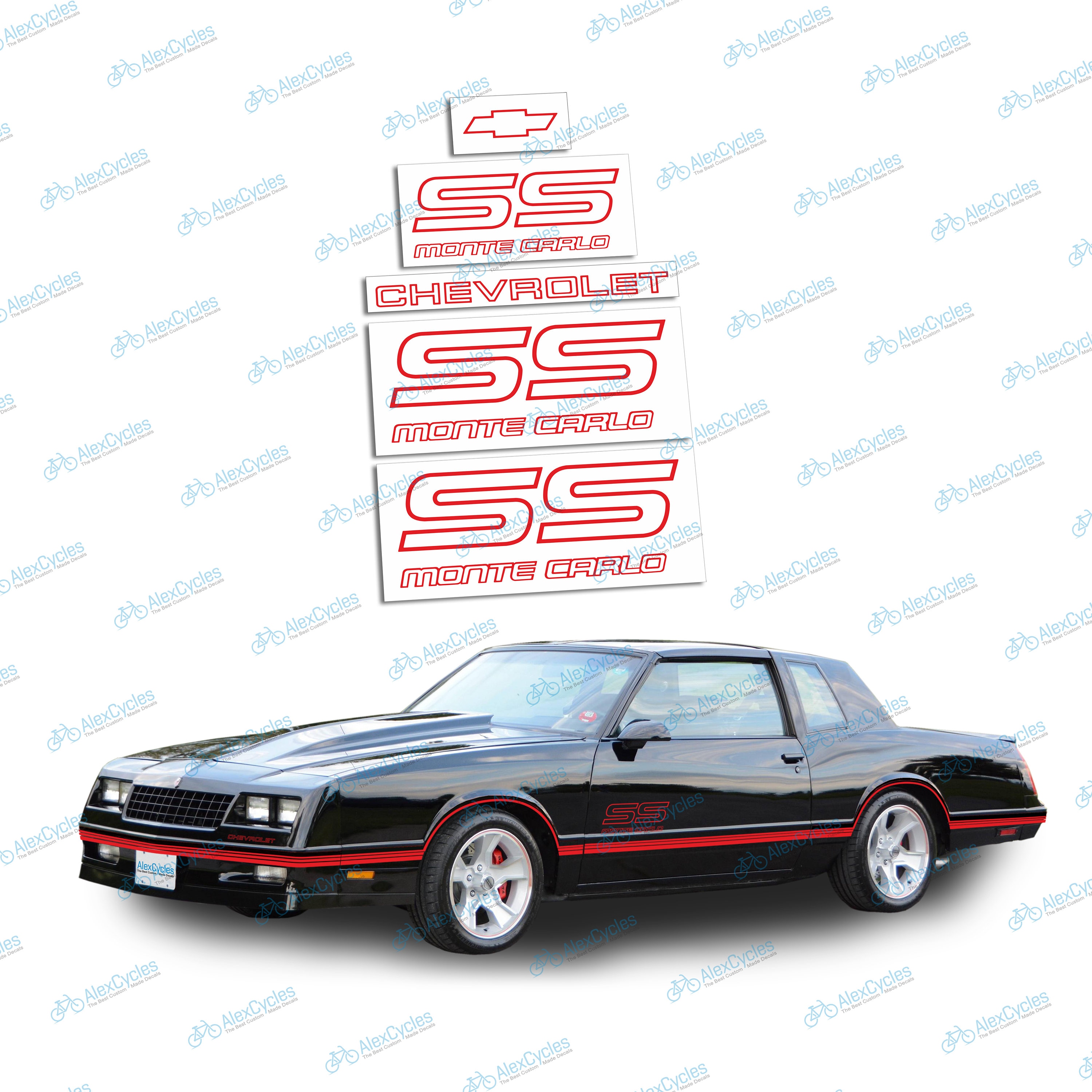 Custom Made Full Car Red Restoration Stripes Decals Kit for Chevrolet ...