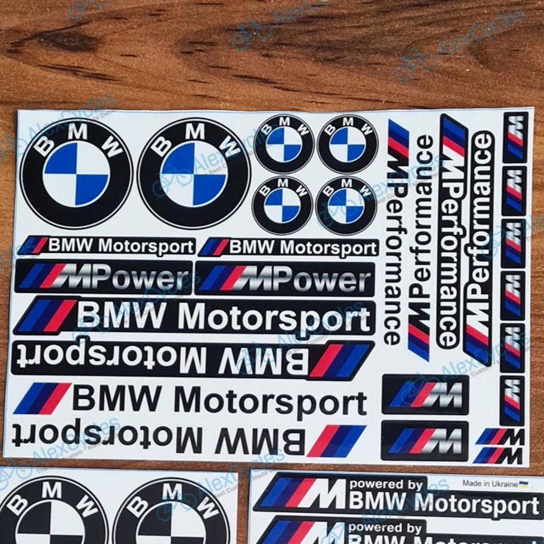BMW M Performance Decal Set Laminated Vinyl Stickers BMW Motorrad M ...