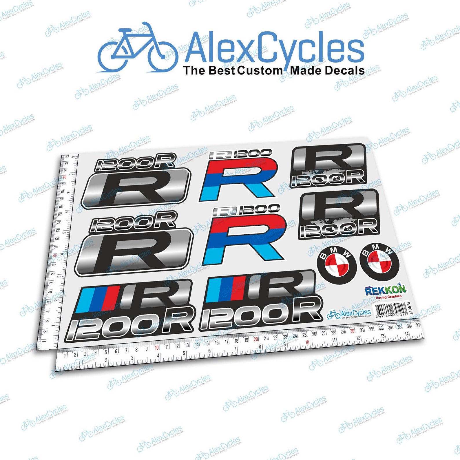 BMW R1200R R1200 R Black Motorrad Motorsport Laminated Decals Stickers ...