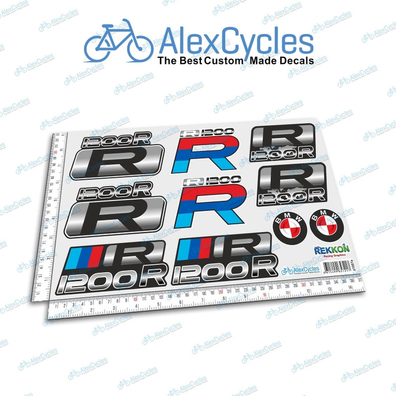 BMW R1200R R1200 R Black Motorrad Motorsport Laminated Decals Stickers ...