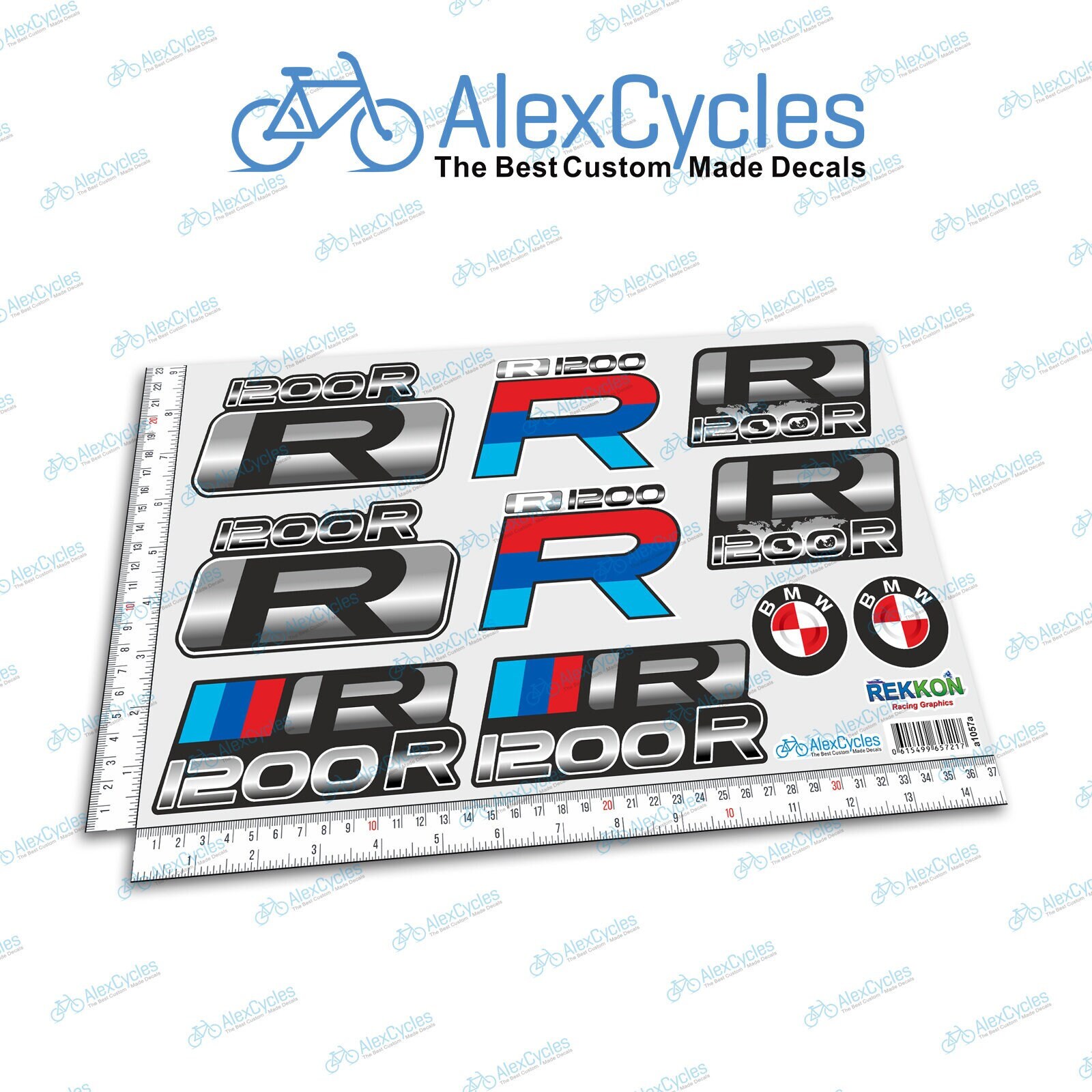 BMW R1200R R1200 R Black Motorrad Motorsport Laminated Decals Stickers ...