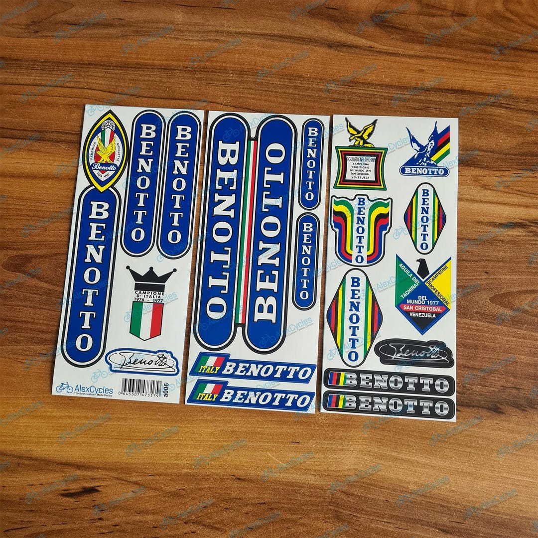 Restoration Benotto Italy Frame Fork Decals Stickers Kit Campagnolo ...