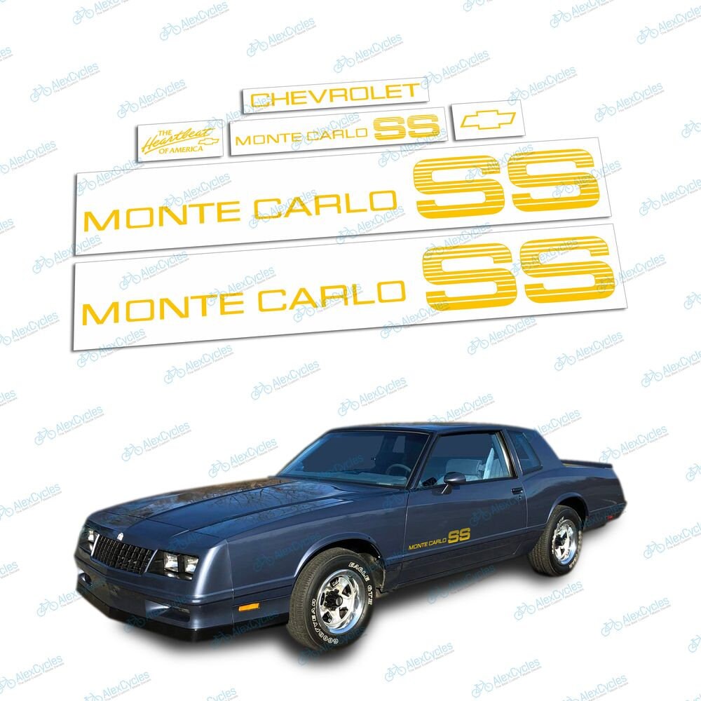 Custom Made Monte Carlo SS Chevrolet 1983 1984 Restoration Decals ...