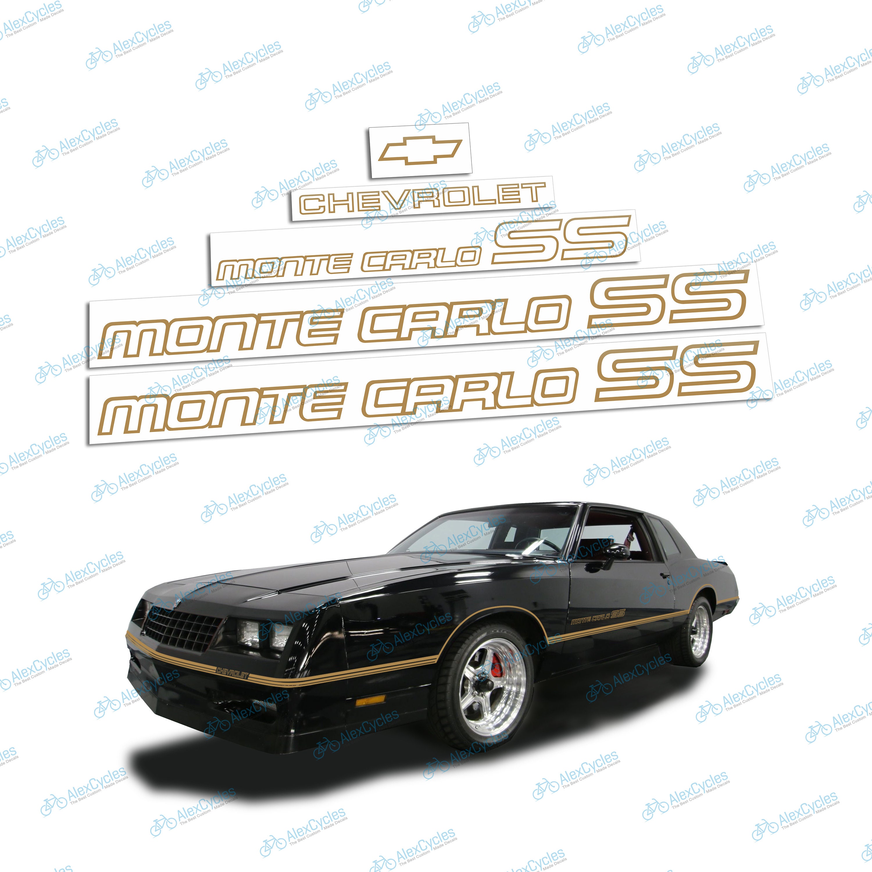 Custom Made Monte Carlo SS Chevrolet 1985 1986 Restoration Decals ...