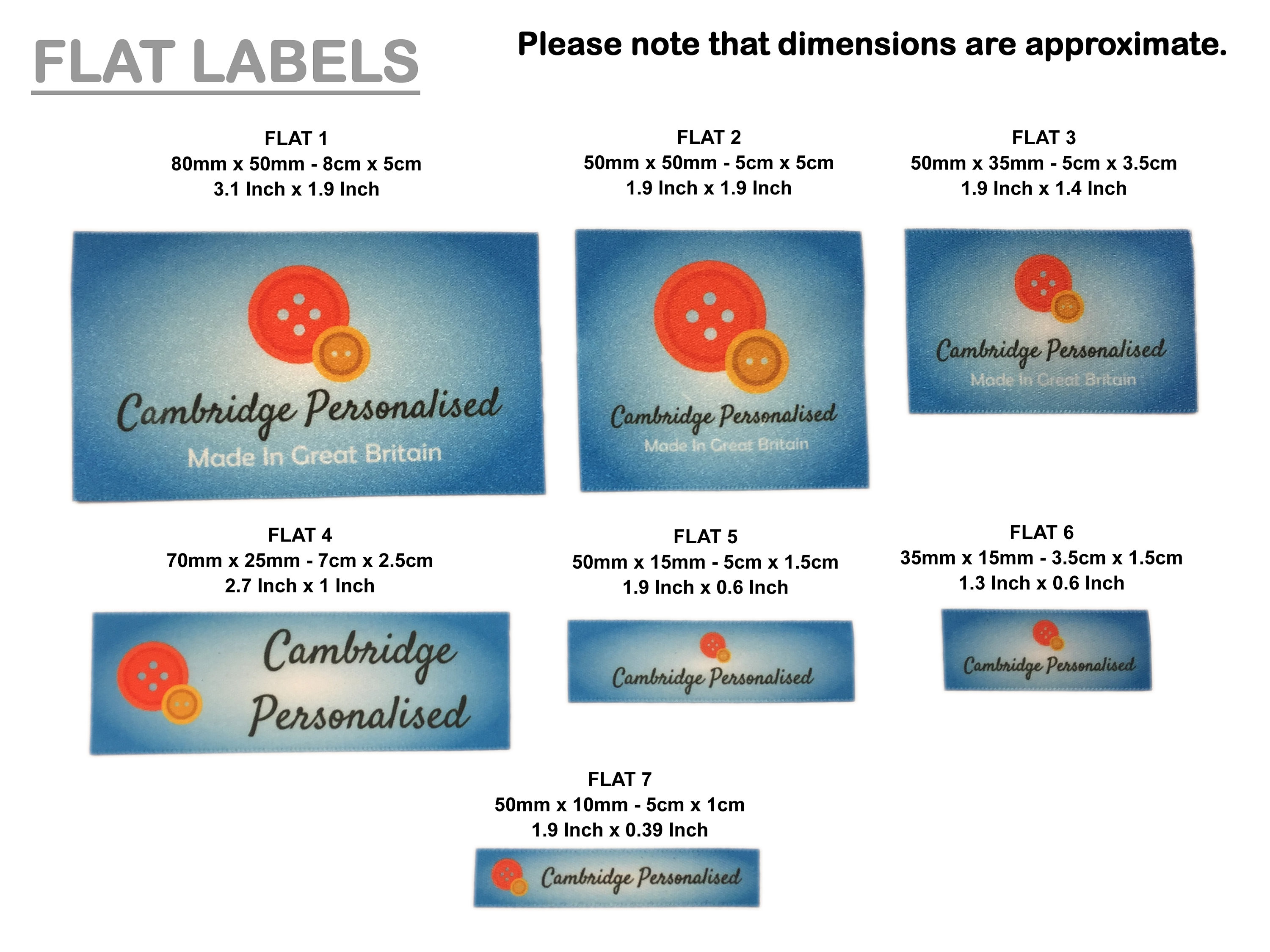 Personalised Custom Fabric Labels for Clothing Flat or Folded | Etsy