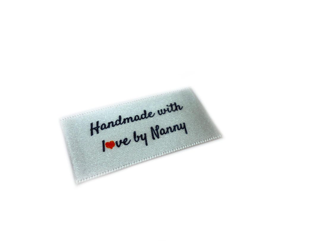 Handmade With Love by Nanny Labels Tags for Craft and Handmade Items ...