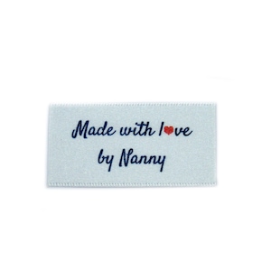 Made With Love by Nanny Labels Tags for Craft and Handmade Items - Sew ...