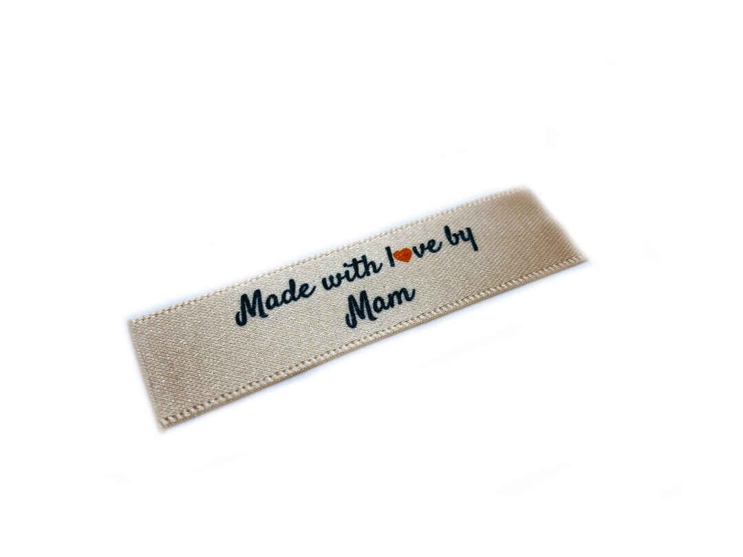 Made With Love by Mam Labels in Cream - Flat 15x50 - 40 Pack - Sew On ...