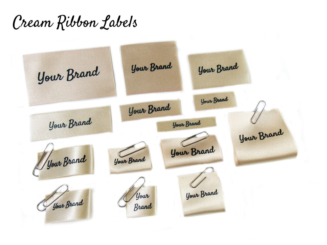 Personalised Custom Flat or Folded Sew in Satin Ribbon Fabric Clothes ...