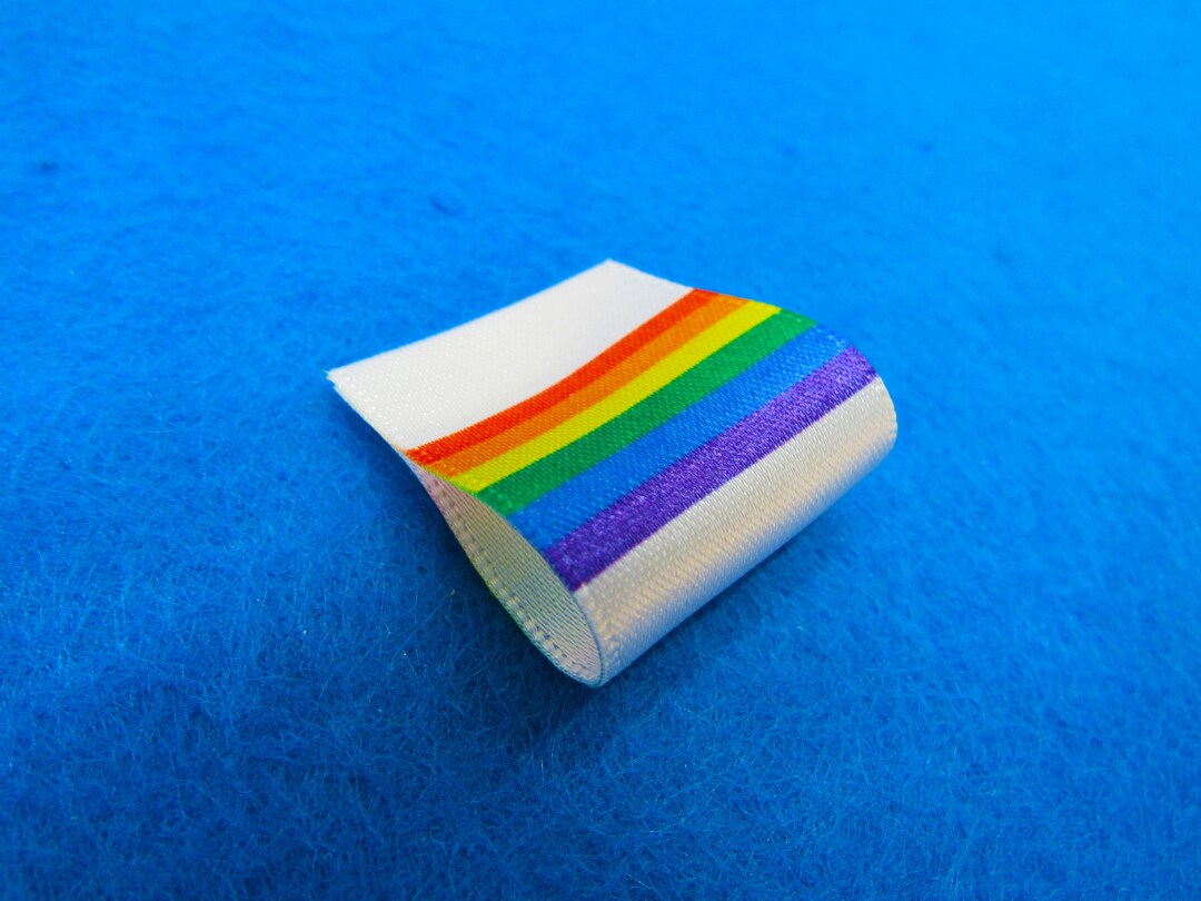 Pride/rainbow Flag Labels Small Sew in Fold 25x25mm Full Colour Print ...