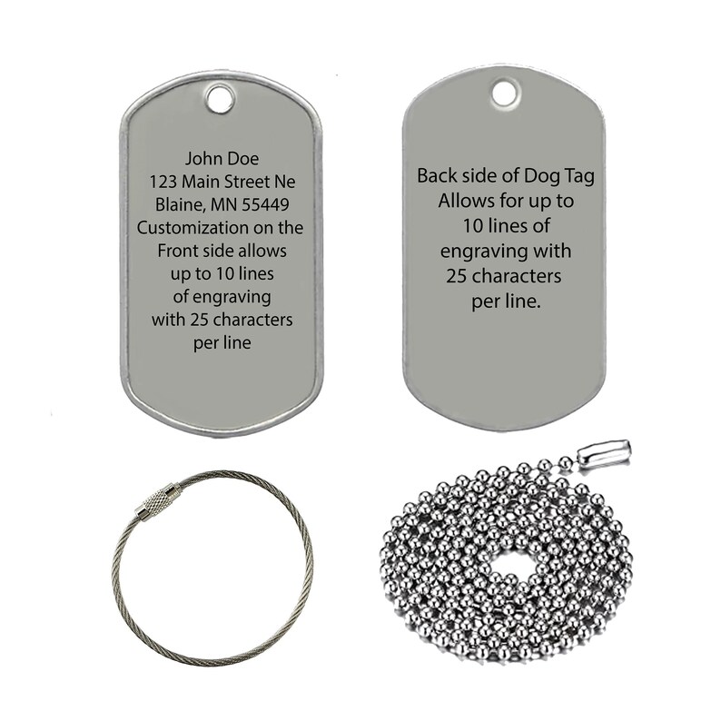 Military Alert ID Dog Tag Custom Military Dog Tag ID Tags - Etsy
