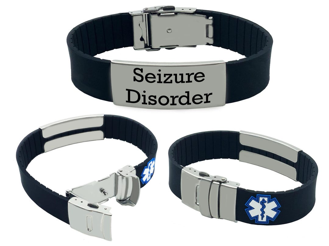Seizure Disorder Sport Medical Alert ID Bracelet for Men and Women ...