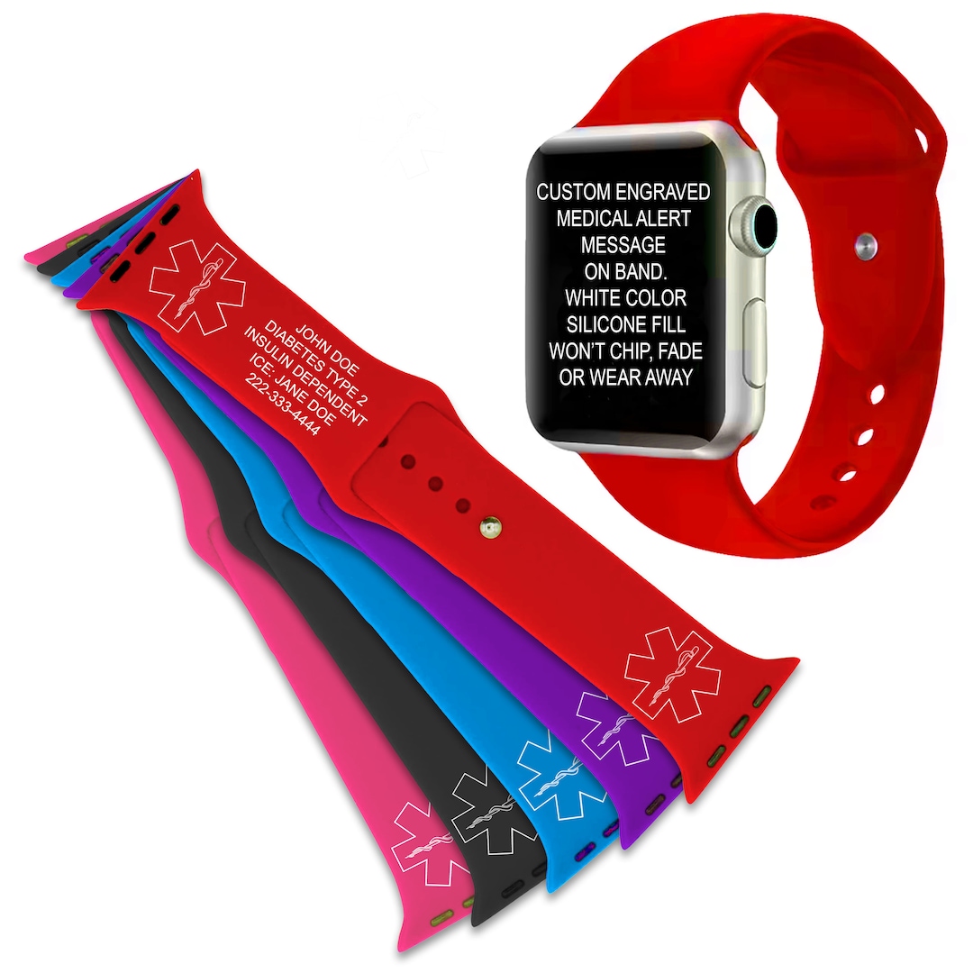 Custom Medical Alert Apple Watch Band for Men and Women - Etsy