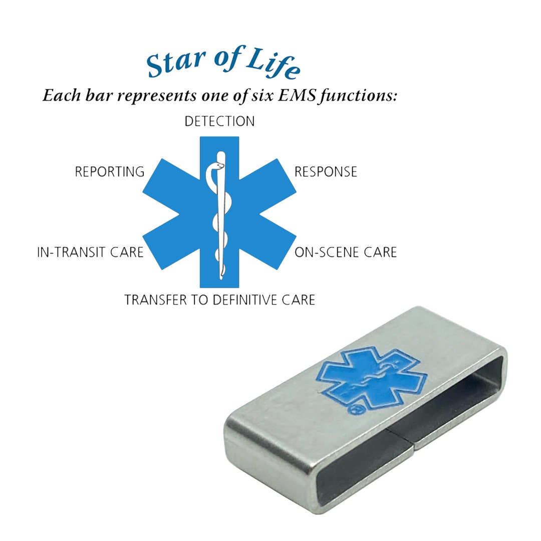 Medical Alert ID Badge: Stainless Steel Star of Life, 12mm/18mm - Etsy