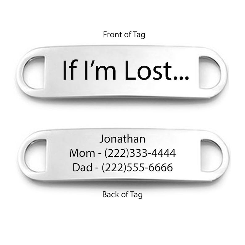 Alert Shoe ID Tag for Kids, Girls, Boy, Children, Men, Women, Elderly ...