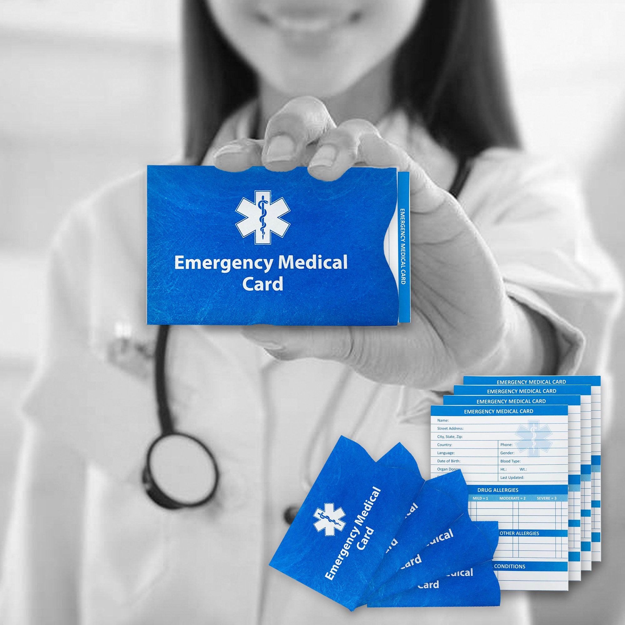 Personalized Emergency Medical Card: Medical Alert ID (4 Pack) - Etsy