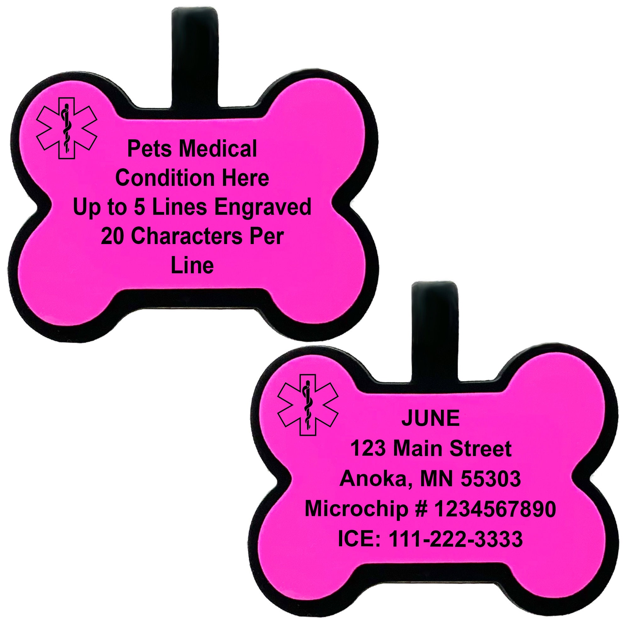 Medical Dog Tag Dog ID Tags Personalized for Pets With | Etsy