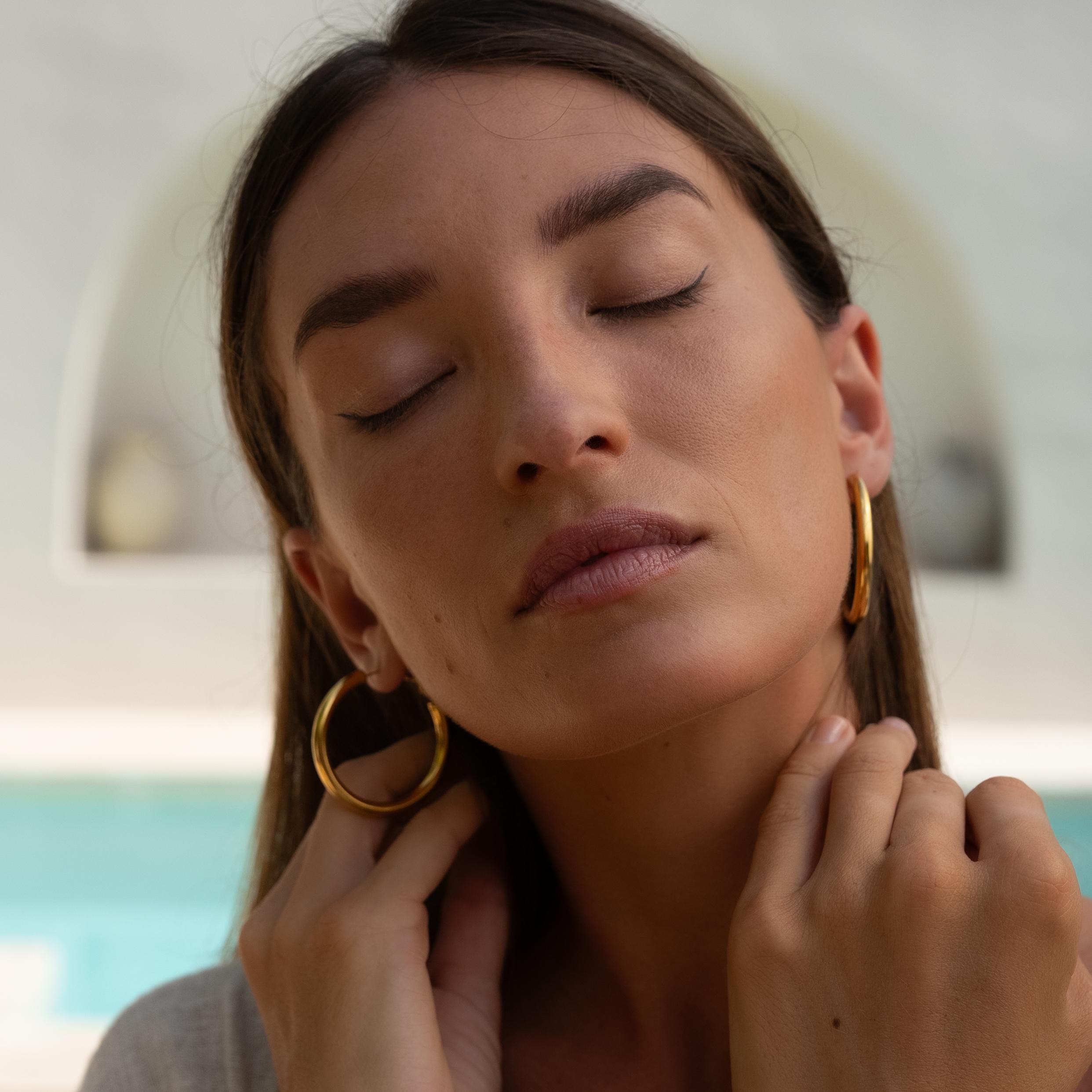 Gold Creoles Set in Different Sizes • Dainty Earrings • Gold Hoops ...
