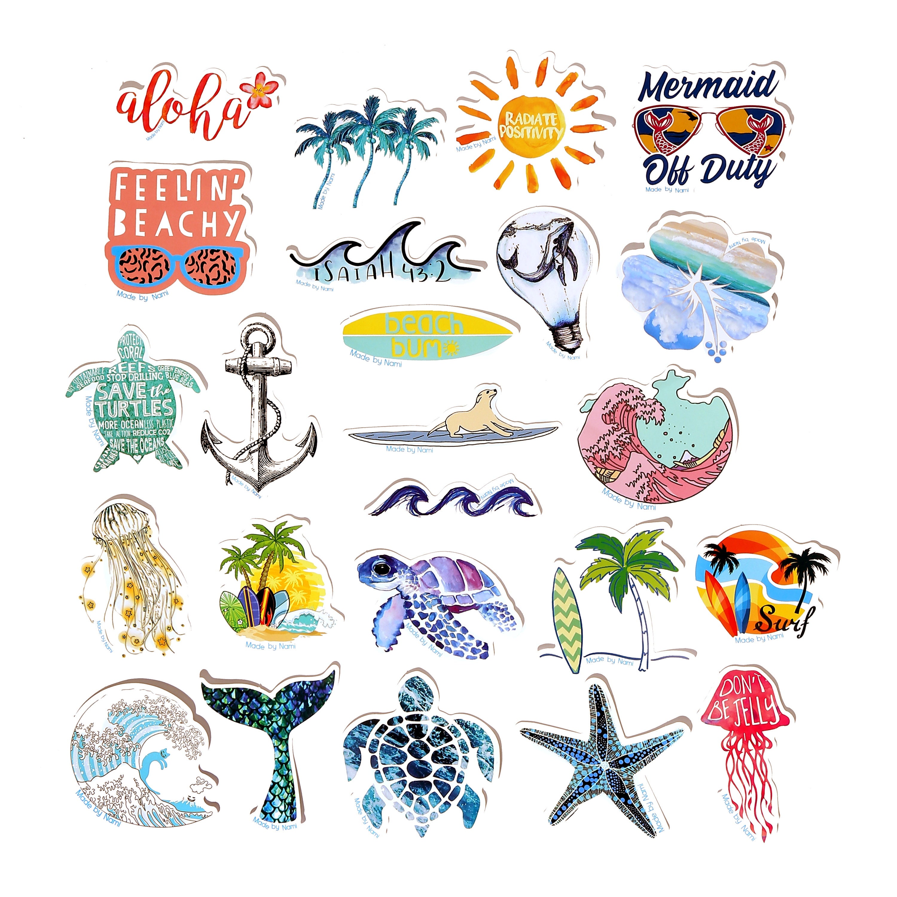 Surfer Sticker Set 50 Stück coole Vinyl Aufkleber für Jungen | Etsy
