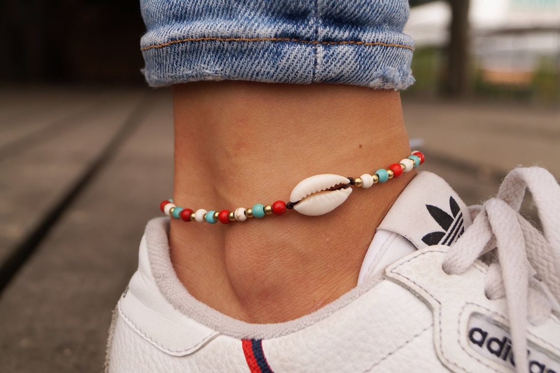 Goa Shell Anklet Boho Ethno Womens Ankle Bracelet Surfer - Etsy