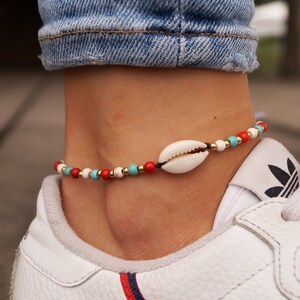 Goa Shell Anklet Boho Ethno Womens Ankle Bracelet Surfer Festival Style ...