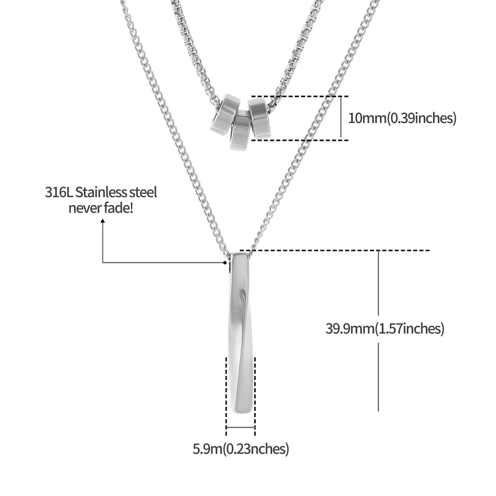 Double-layer Men's Necklace • Men's Necklace Chain With Pendant ...