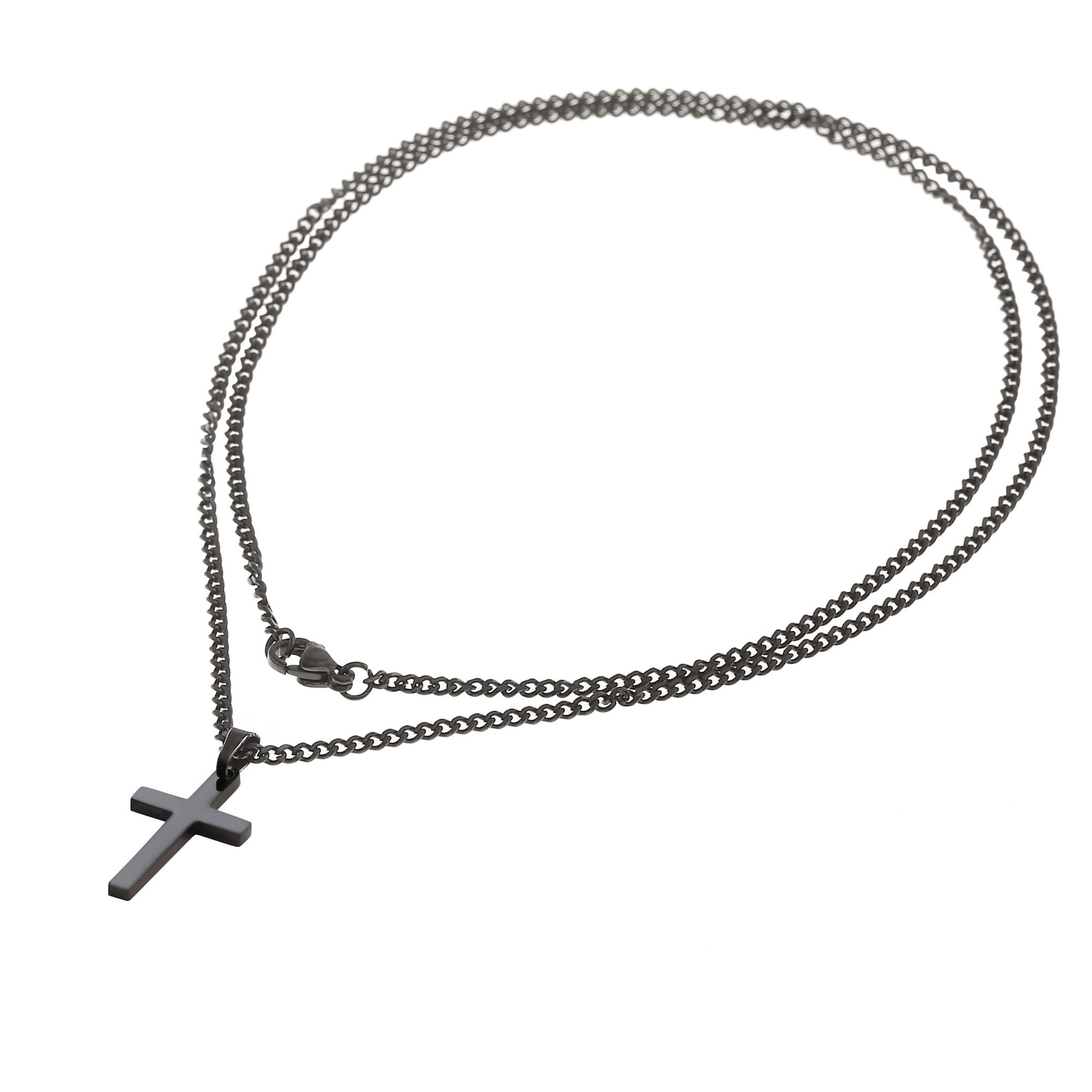 Stainless Steel Mens Necklace With Cross Pendant High | Etsy