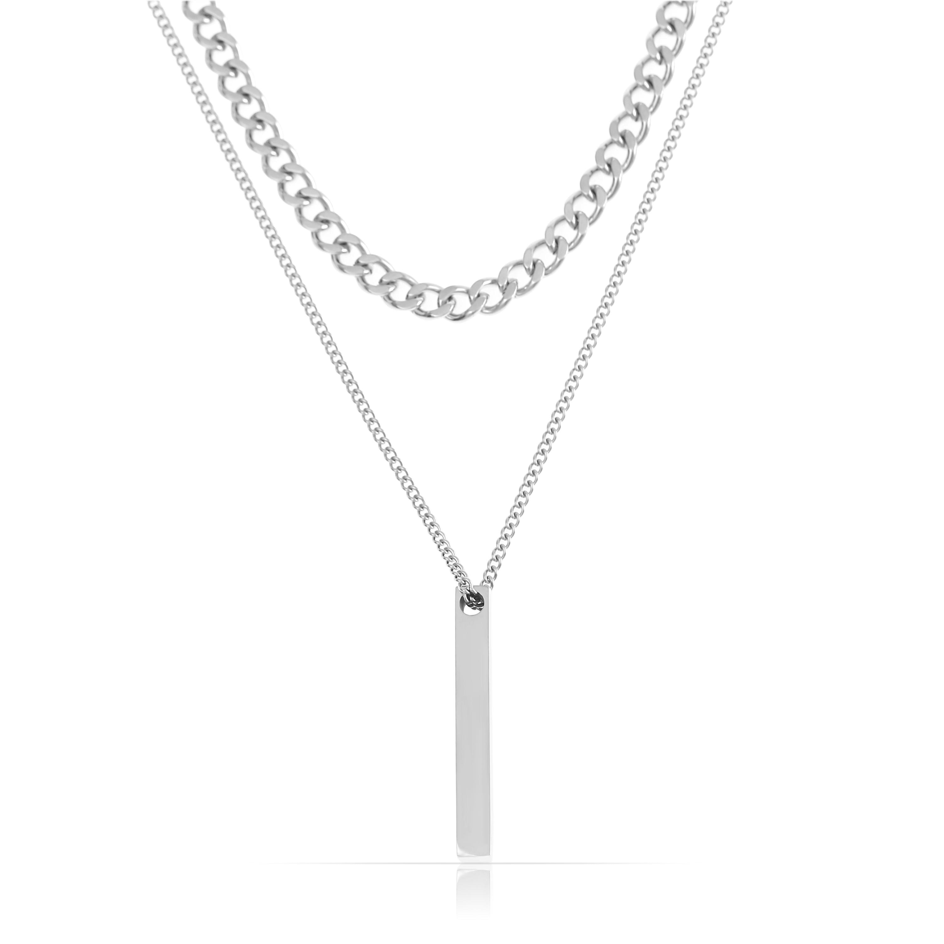 Double-layer Men's Necklace • Men's Necklace Chain With Pendant ...