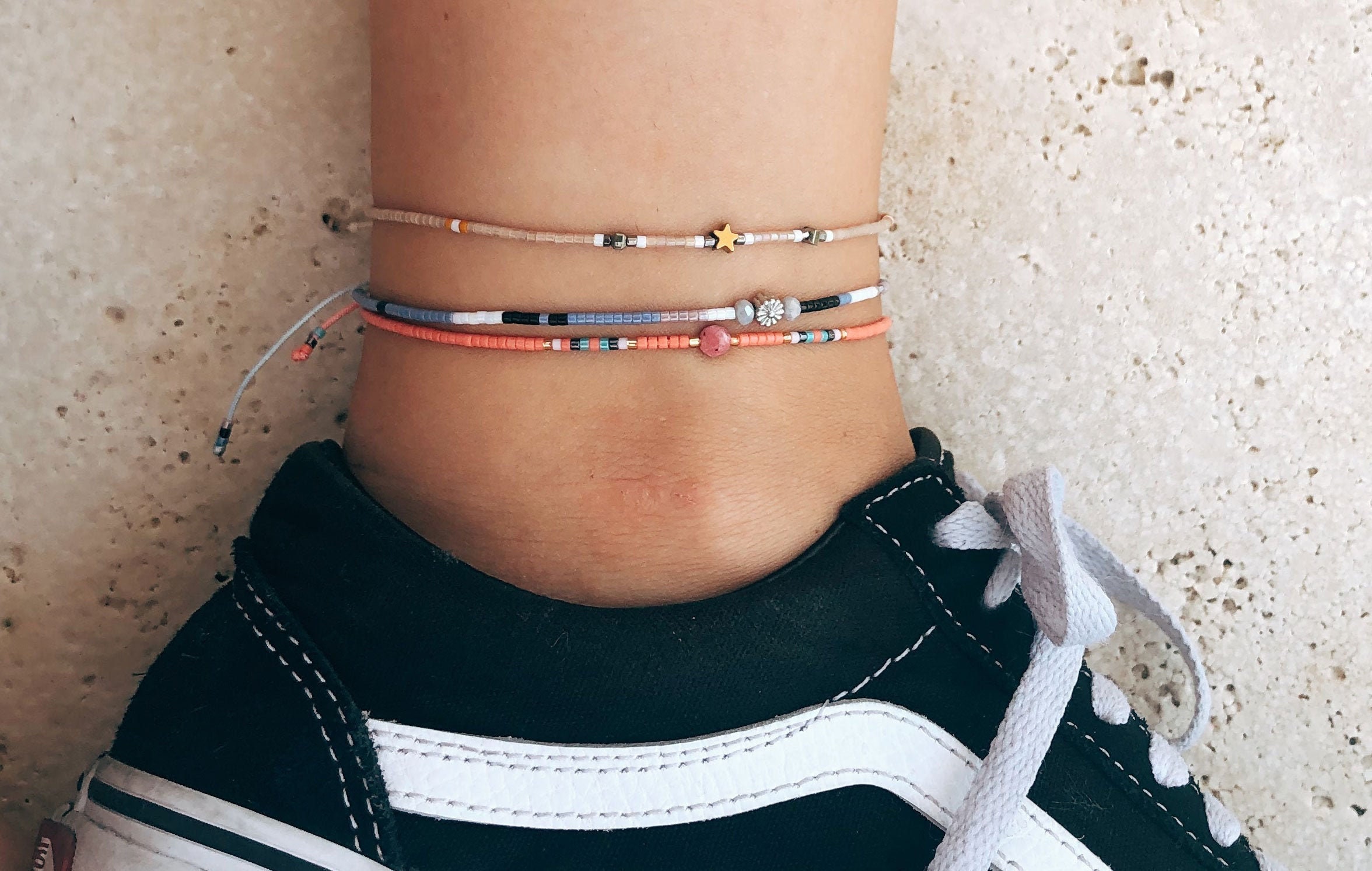 Beaded Anklet Set of 3 for Women & Girls Handmade Surfer - Etsy