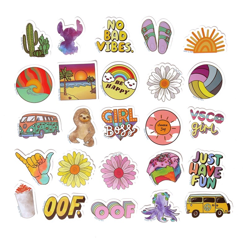 Surfer Sticker Set 50 Pieces Cool Vinyl Stickers for Boys - Etsy