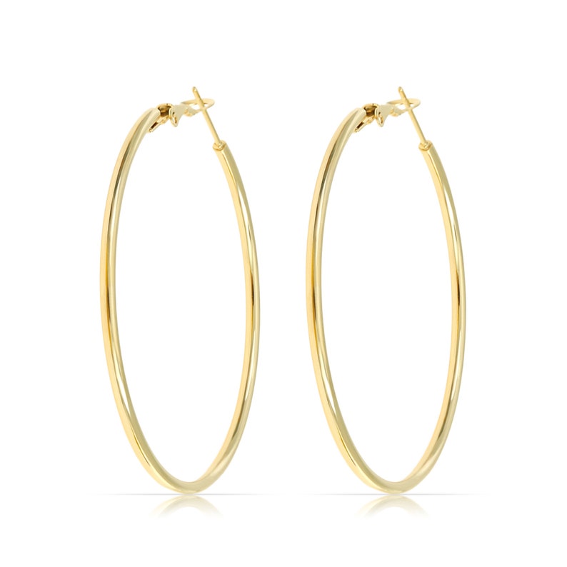 Gold Creoles Set in Different Sizes • Dainty Earrings • Gold Hoops ...