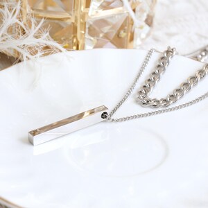 Double-layer Men's Necklace • Men's Chain With Pendant & Round Charms ...