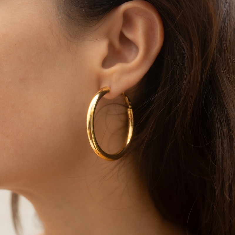 Golden Hoop Earrings Matte - Etsy UK