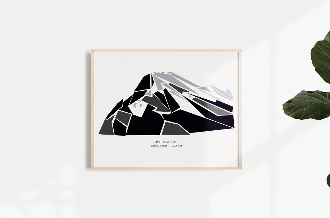 Captivating Rundle Mountain Illustration Banff National - Etsy