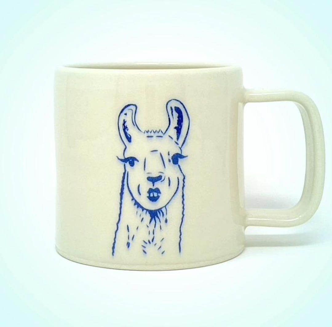 Handmade Ceramic Llama Mug, Llama Art, Coffee Mug, Beer Mug, Llama Gift ...