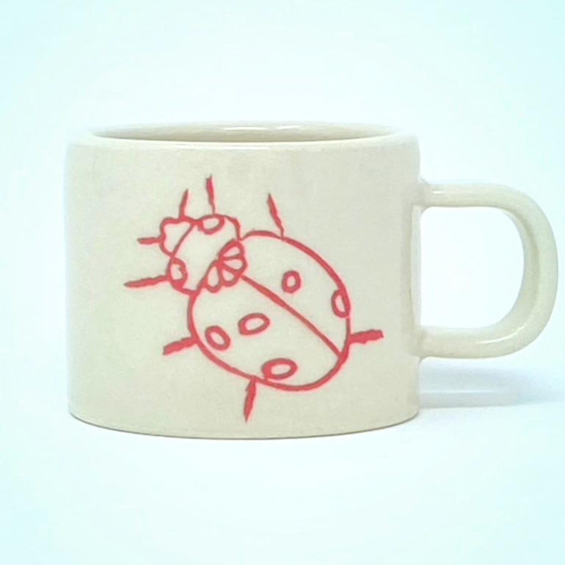 Mini Handmade Ceramic Ladybug Mug, Ladybug Art, Tiny Mug, Insect Mug ...