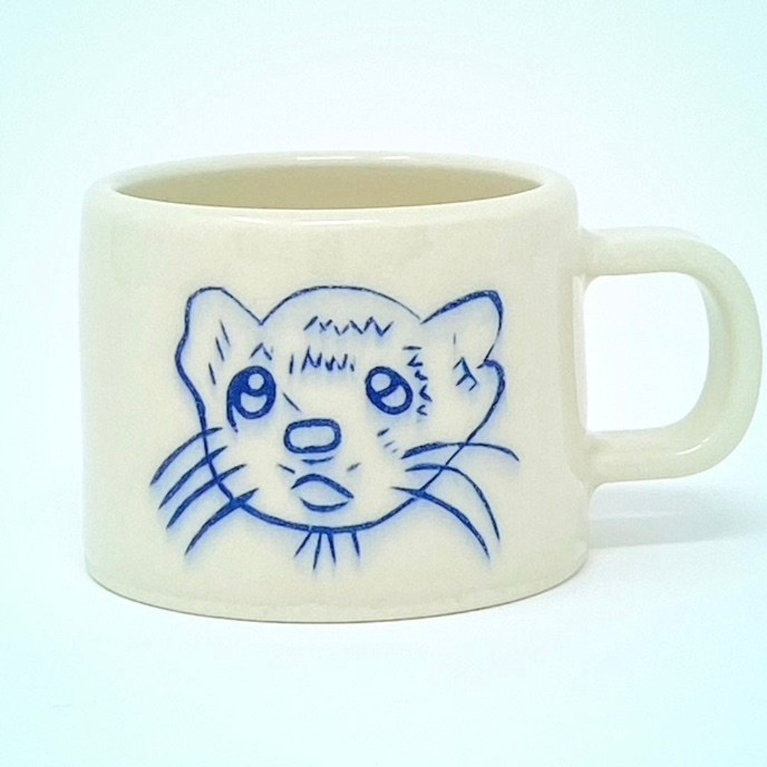 Mini Handmade Ceramic Weasel Mug, Weasel Art, Tiny Mug, Animal Art ...