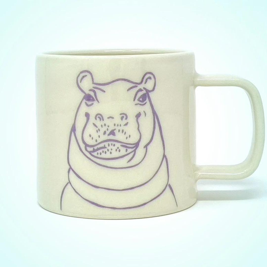 Handmade Ceramic Hippo Mug, Hippo Art, Hippo Decor, Hippo Gift, Hippo ...